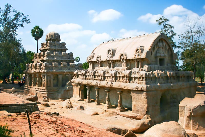 Five Rathas Ancient Temple in Mahabalipuram Stock Image - Image of ...