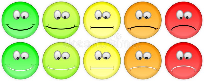 Five rating emojis stock illustration. Illustration of smileys - 103344850