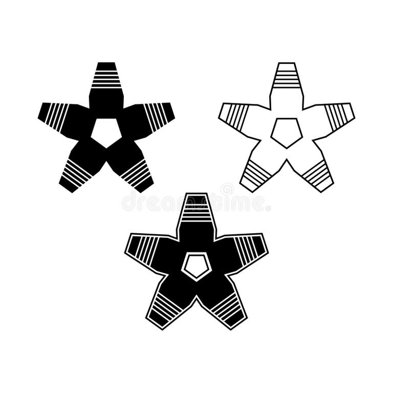 Five Rays Star Shape Logo. Abstract Vector Sign Stock Illustration ...