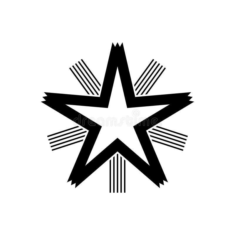 Five Rays Star Shape Logo. Abstract Vector Sign Stock Illustration ...