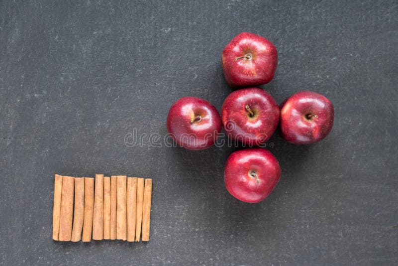 Five Red Apples Cinnamon Row Stock Photos - Free & Royalty-Free Stock ...