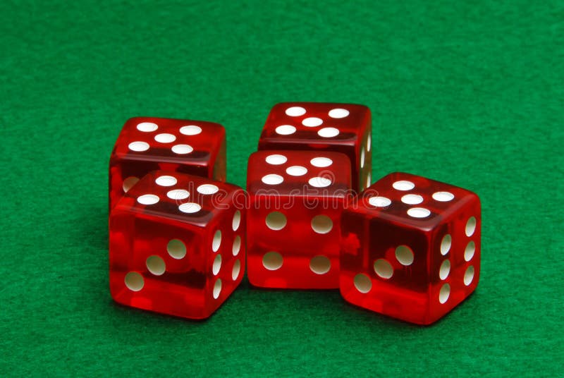 Five Red Dice stock image. Image of dice, group, gambling - 7469987