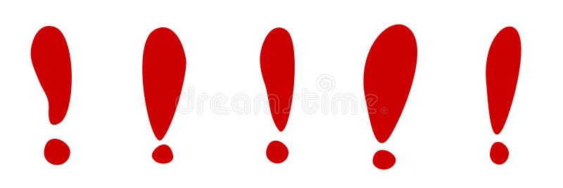 Five Red Exclamation Marks in a Row for Emphasis Stock Vector ...