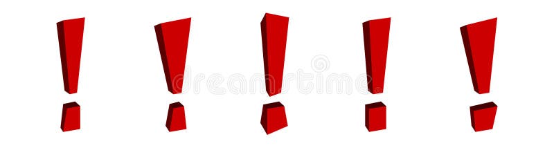 Five Red Exclamation Marks in a Row Stock Vector - Illustration of ...