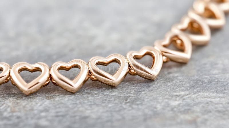 Five Red Hearts Linked by a Chain Rest on a Table, Symbolizing Love and ...