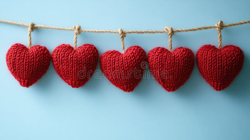 Five Red Knit Hearts Stock Photos - Free & Royalty-Free Stock Photos ...