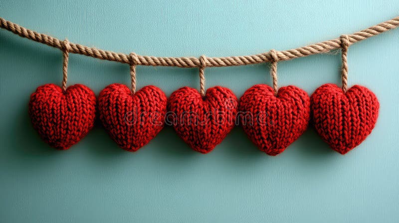 Five Red Knit Hearts Stock Photos - Free & Royalty-Free Stock Photos ...