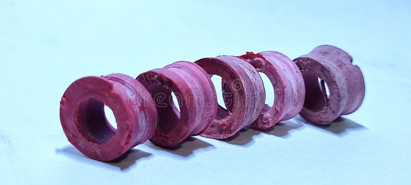 Five red LPG gas rubbers stock image. Image of fire - 307649161