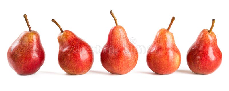 Five red pears stock photo. Image of group, objects, nutrition - 30423398