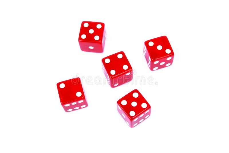 Red dice stock image. Image of game, five, black, gaming - 8538889