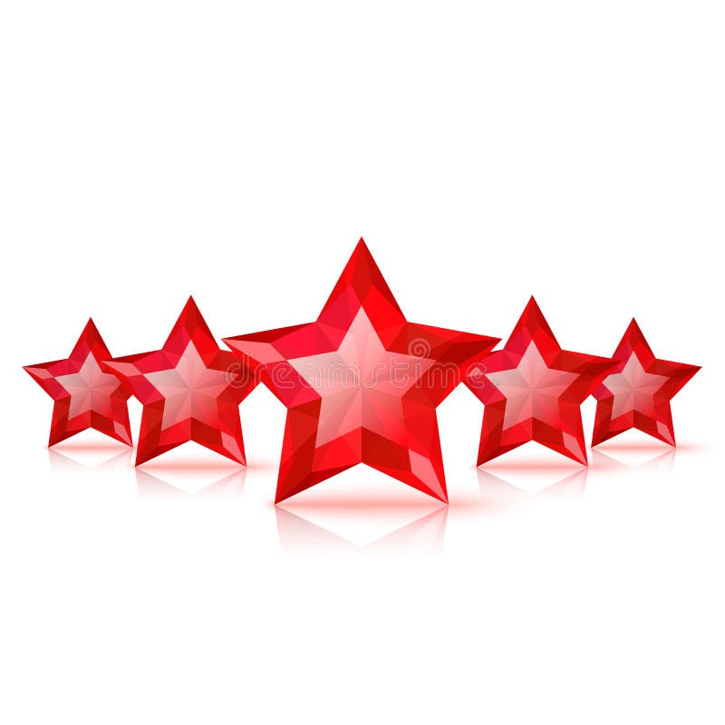 Five red stars stock vector. Illustration of emblem, design - 38007271