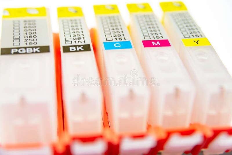 Five Printer Ink and Injections Form a Star Stock Image - Image of ...