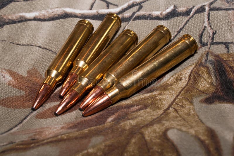 Large Caliber Rifle Bullets on a White Background Stock Photo - Image ...