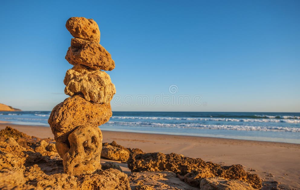 Column of Five Rocks Placed Atop Each Other Stock Photo - Image of rock ...