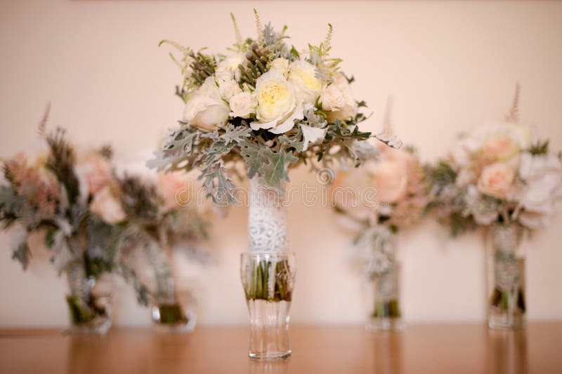 Five Roses Wedding Bouquets Stock Image - Image of selective, focus ...