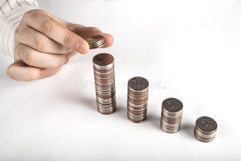 Five-ruble Coin in Man S Hands Stock Image - Image of money, metal ...