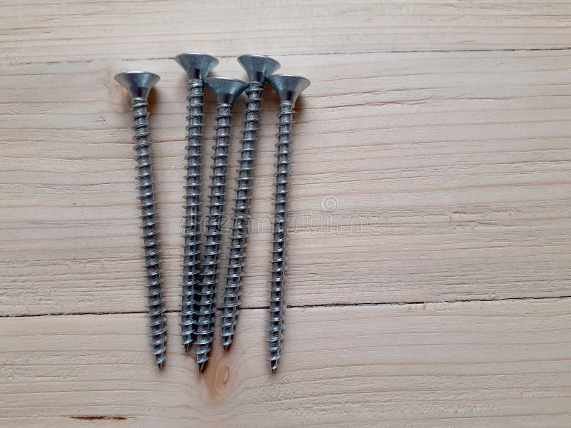 Five Screws Stacked Side by Side Stock Image - Image of equipment ...