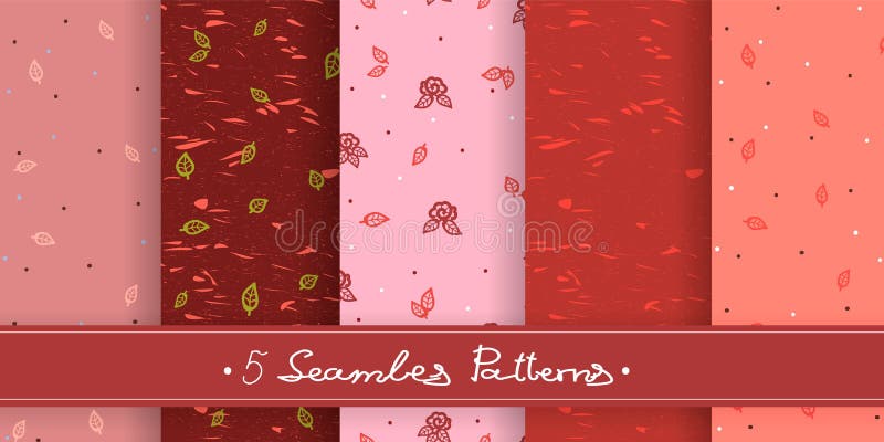 Set of Five Seamless Buntings Seven Colors Stock Vector - Illustration ...