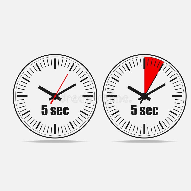Five Seconds Clock stock vector. Illustration of pictogram - 117060930