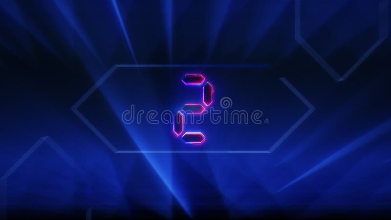 Five Seconds Countdown Timer with Red Blue Digital Technology Stock ...