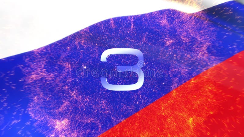 Five Seconds Countdown with Russia Flag and Fire Burst Stock Footage ...