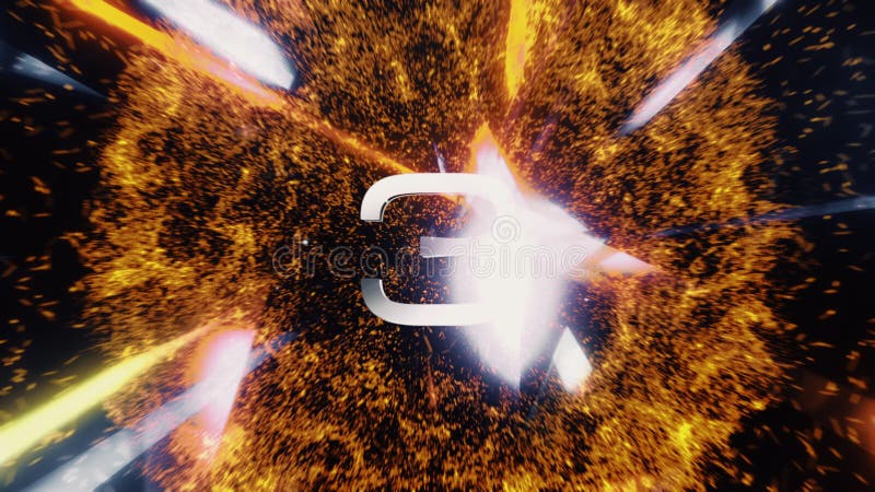 Five Seconds Countdown Timer with Red Blue Digital Technology Stock ...