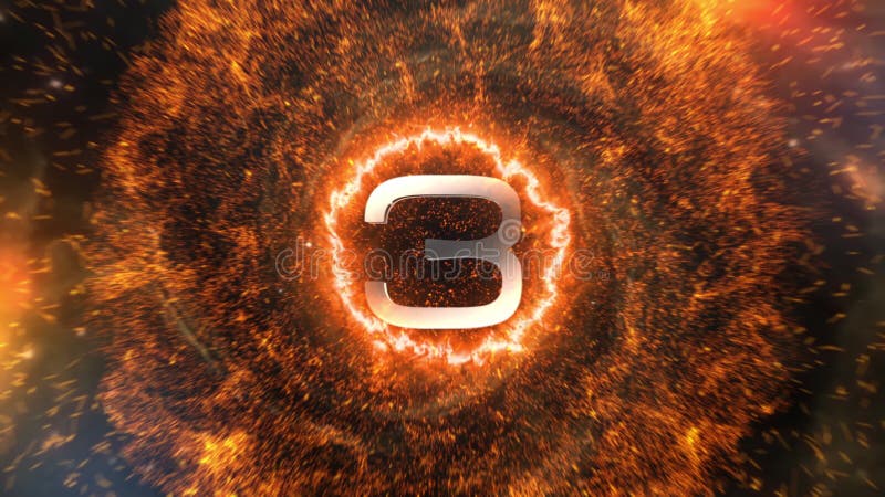 Five Seconds Countdown Timer with Red Plasma Energy Animation Stock ...