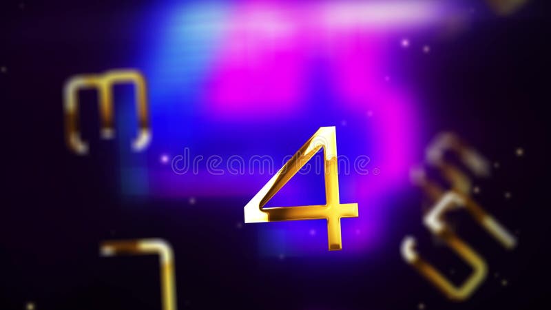 Five Seconds Countdown Timer with Red Blue Digital Technology Stock ...