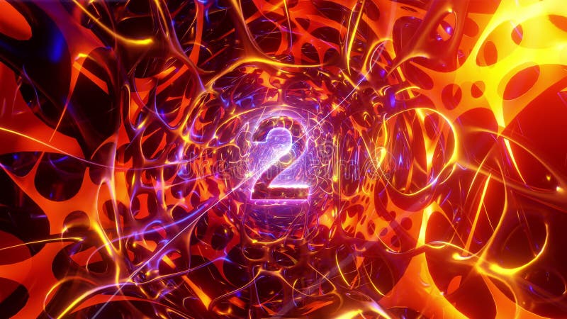 Countdown Five To Zero with Orange Red Energy Tunnel Stock Video ...