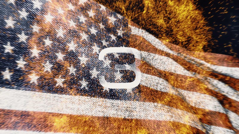Five Seconds Countdown Timer with USA Flag Waving Stock Video - Video ...