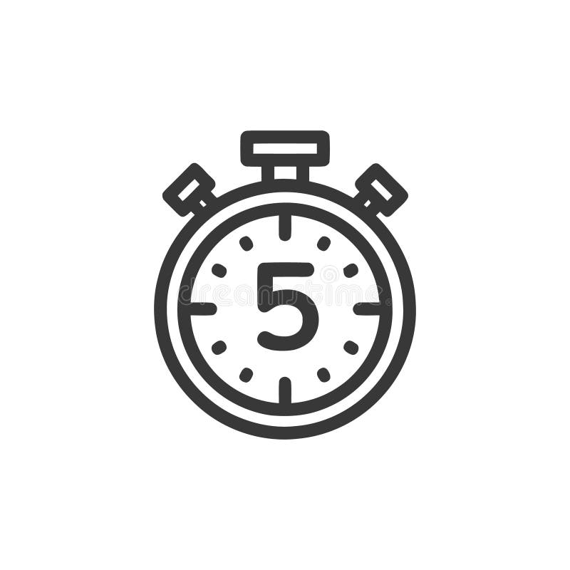 Five Minutes Timer Icon: Stopwatch Countdown Design Stock Vector ...