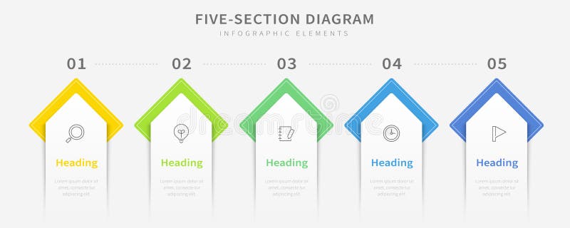 Five Section Infographic Diagram Stock Vector - Illustration of report ...
