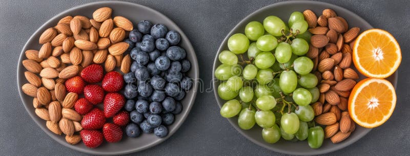 Five-sectioned Plate Displays a Vibrant Selection of Fruits, Vegetables ...