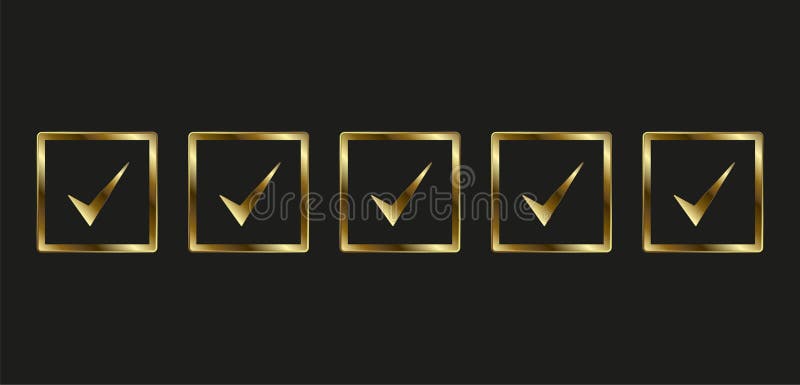 Five Selection Check Boxes in Check and Selection Symbol, Icon, Mark ...