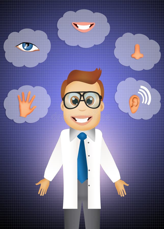 Set of Five Senses Man. Anatomy, Human Organs Stock Vector ...