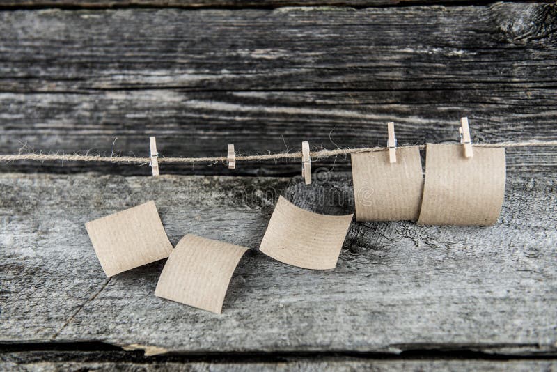 Five Sheets, Two are Left Hanging Stock Image - Image of grungy ...