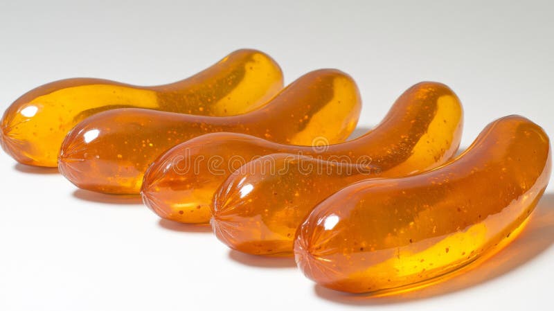Five Shiny Amber Candies on White Background Stock Illustration ...