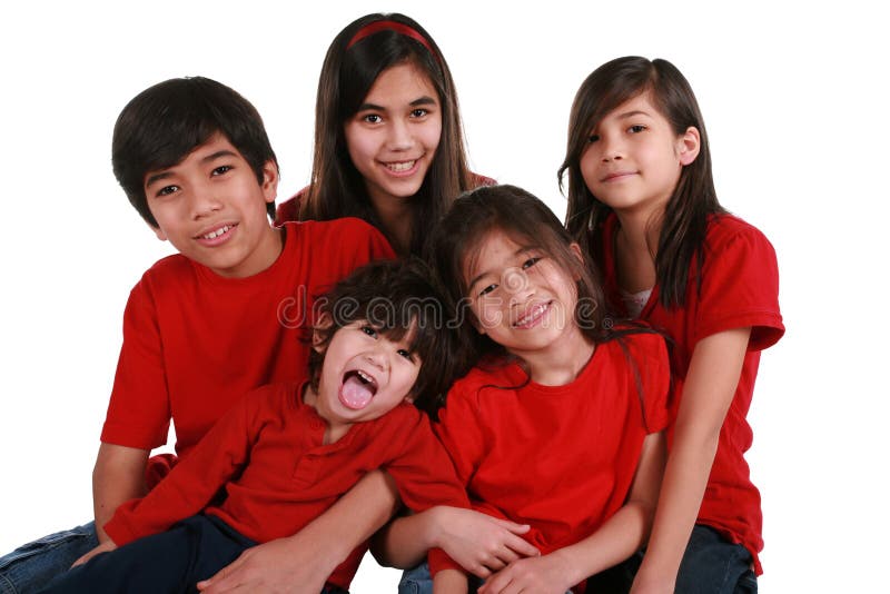 Five siblings stock image. Image of teenager, boys, cute - 7407123