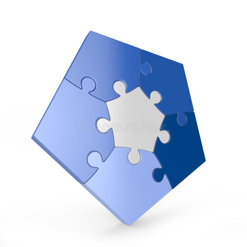 Five Sided Puzzles 3d Rendering Stock Illustration - Illustration of ...