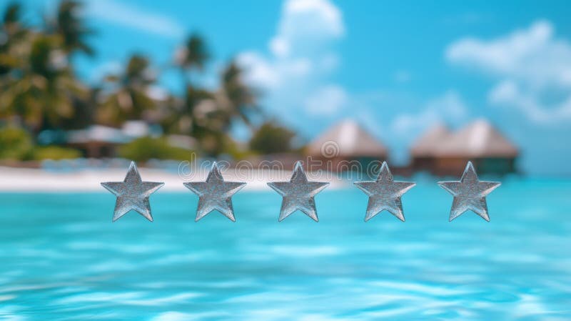 Five Silver Stars Float in a Turquoise Lagoon Stock Photo - Image of ...