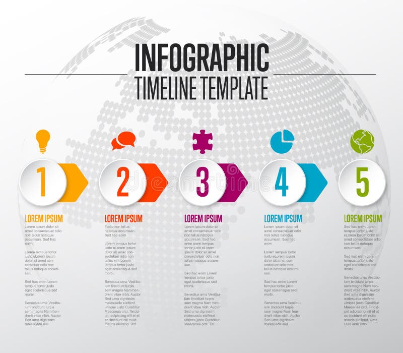 Five Simple Color Steps Process Infographic Template Stock Vector ...