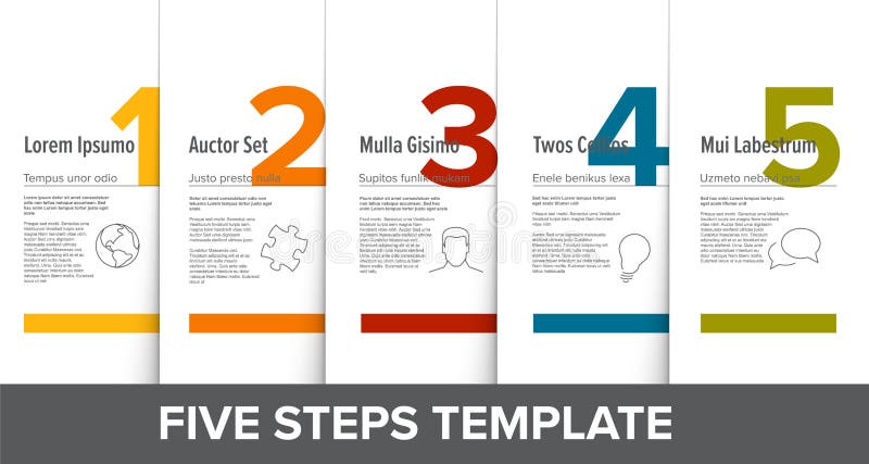 Five Simple Color Steps Process Infographic Template Stock Vector ...