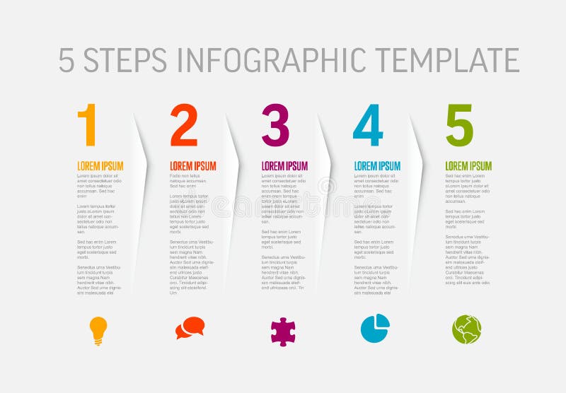 Five Simple Color Steps Process Infographic Template Stock Vector ...