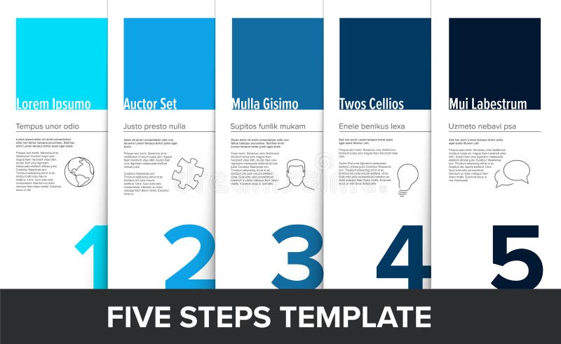 Five Simple Color Steps Process Infographic Template Stock Vector ...