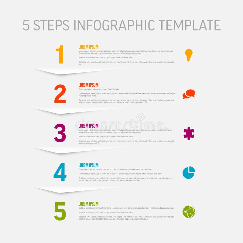 Five Simple Color Steps Process Infographic Template Stock Vector ...
