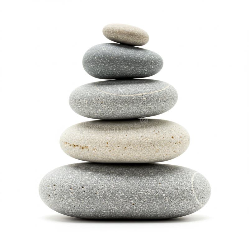 Five Smooth, Flat Pebbles Stacked in a Balanced Formation. the Stones ...