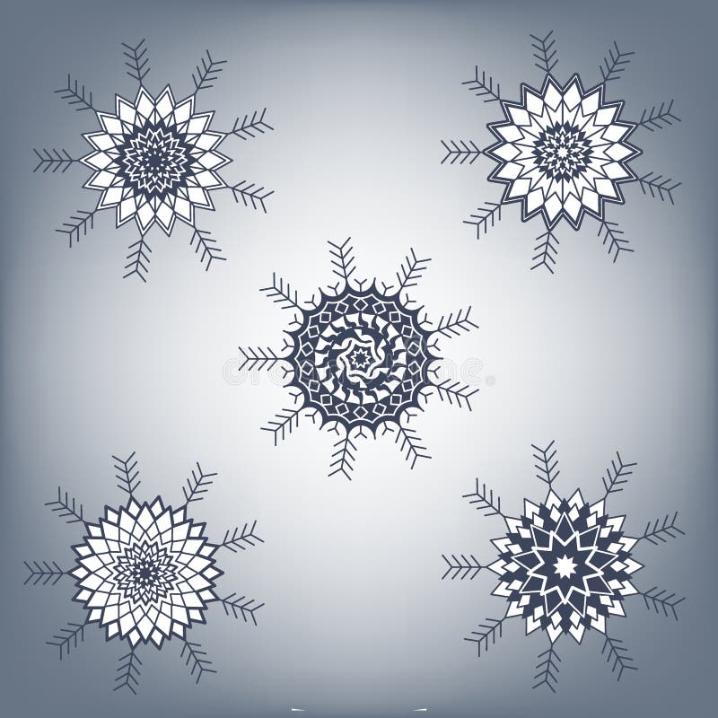 Five snowflakes stock vector. Illustration of ornament - 63561152