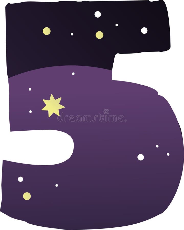 Five Space Digit stock vector. Illustration of abstract - 354434566