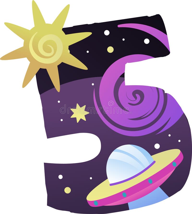 Five Space Number stock vector. Illustration of logo - 353255233