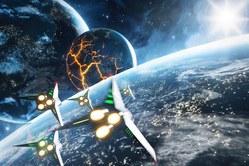 Space collapsing stock illustration. Illustration of blue - 74878580